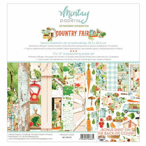 Mintay Country Fair 12x12 Paper Pack 12x12 Paper MTCTR07 – Craftinest